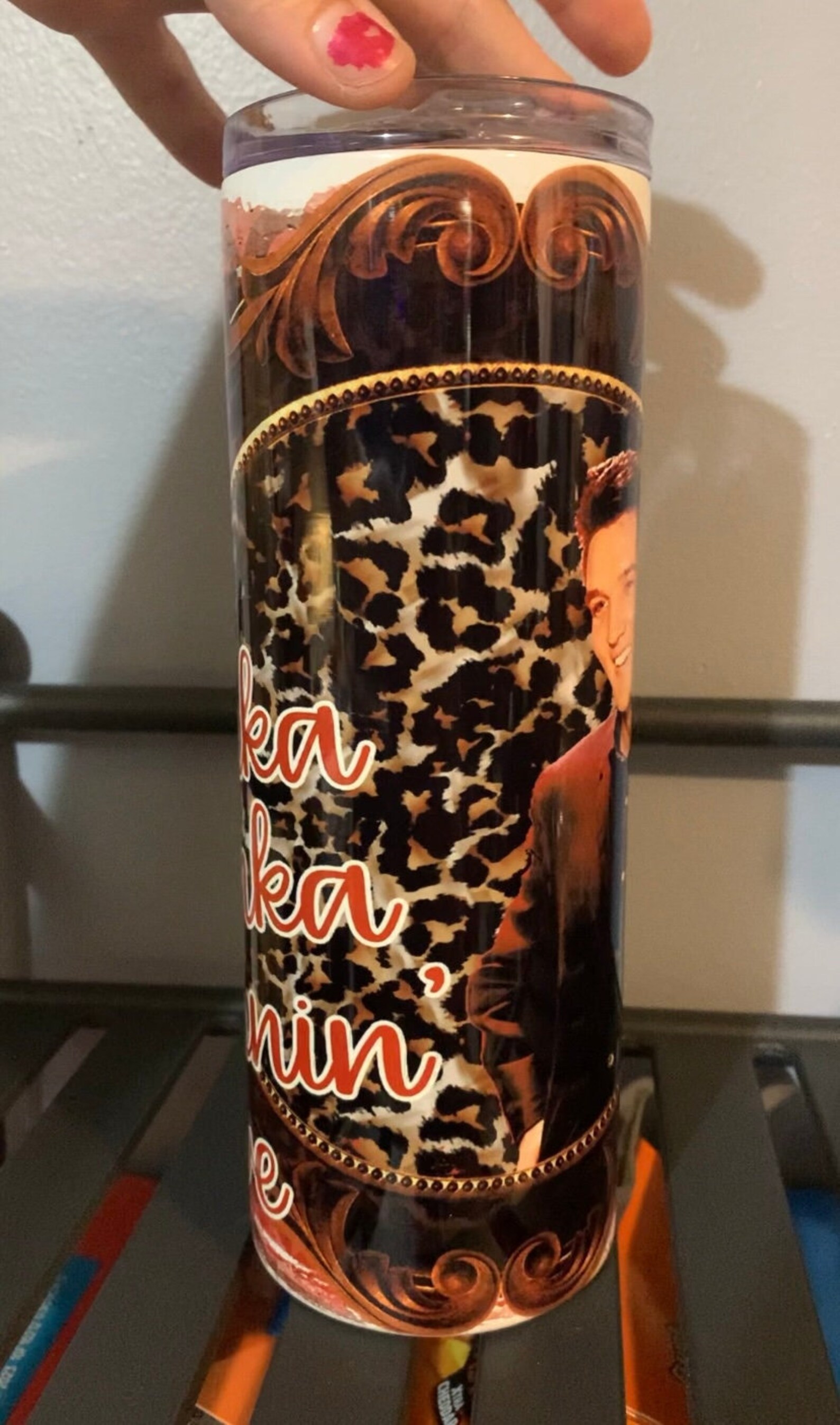 Elvis Presley Hunka Hunka Burnin’ Love Cheetah Print Tumbler With Straw ...
