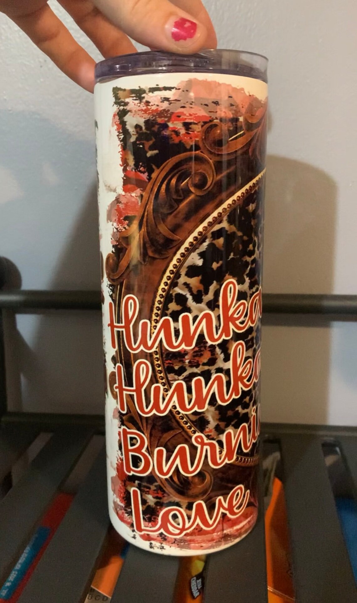 Elvis Presley Hunka Hunka Burnin’ Love Cheetah Print Tumbler With Straw ...
