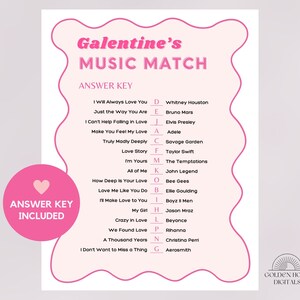 Galentine's Game | Music Match, Love Songs, Match the Song | Galentine ...