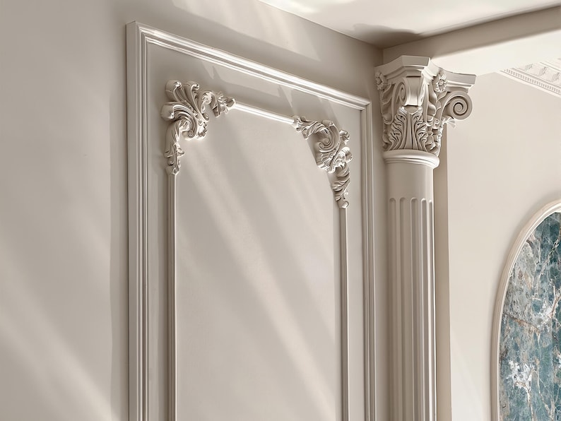 French-style Decorative Corner Panel Kits, Paintable Wall Panels, Pre ...