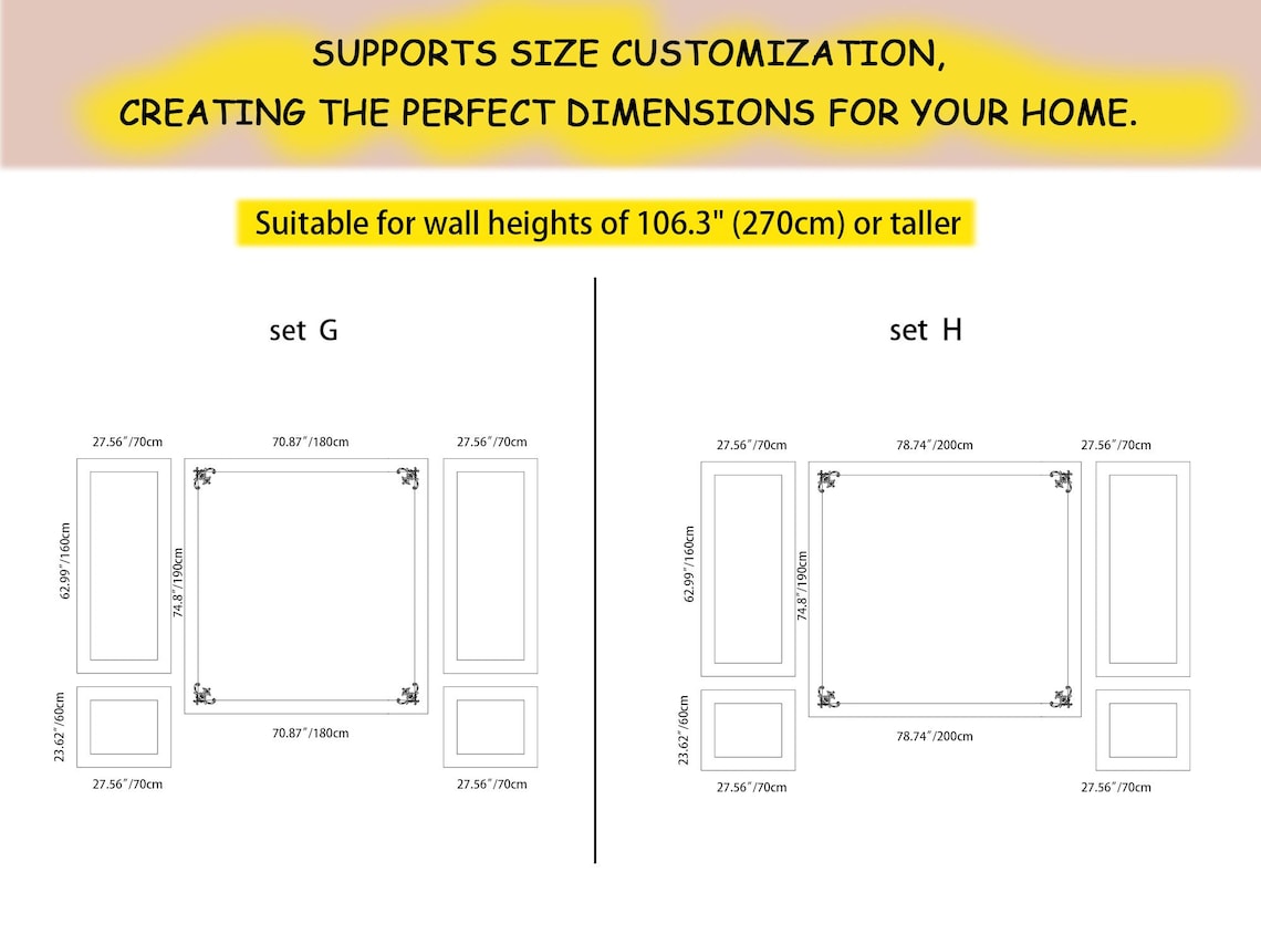 Decorative Corner Panel Kits, Corner Lines, Paintable Wall Panels, Pre ...