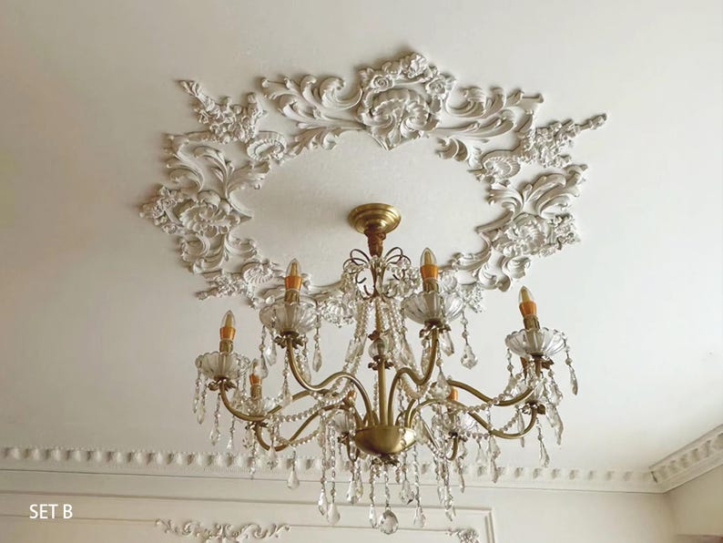 Round Ceiling Trim Kits, Ceiling Chandelier Trim, Paintable Wall Trim ...
