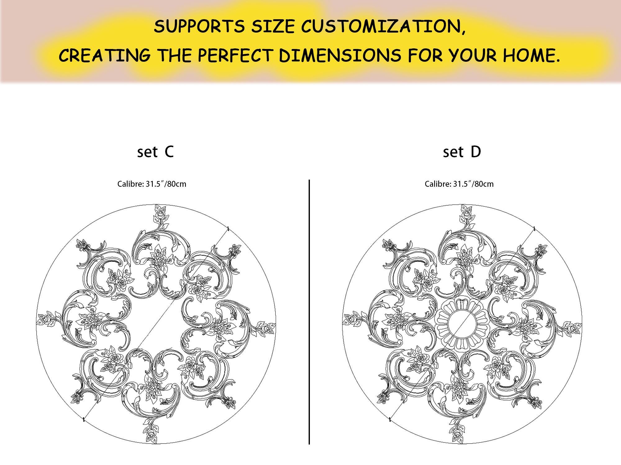Round Ceiling Trim Kits, Ceiling Chandelier Trim, Paintable Wall Trim ...