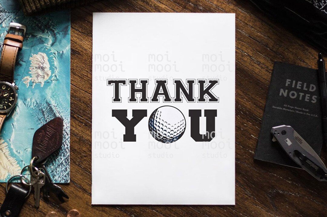 Golf Thank You Cards Funny Thank You Cards Golf Themed Card - Etsy