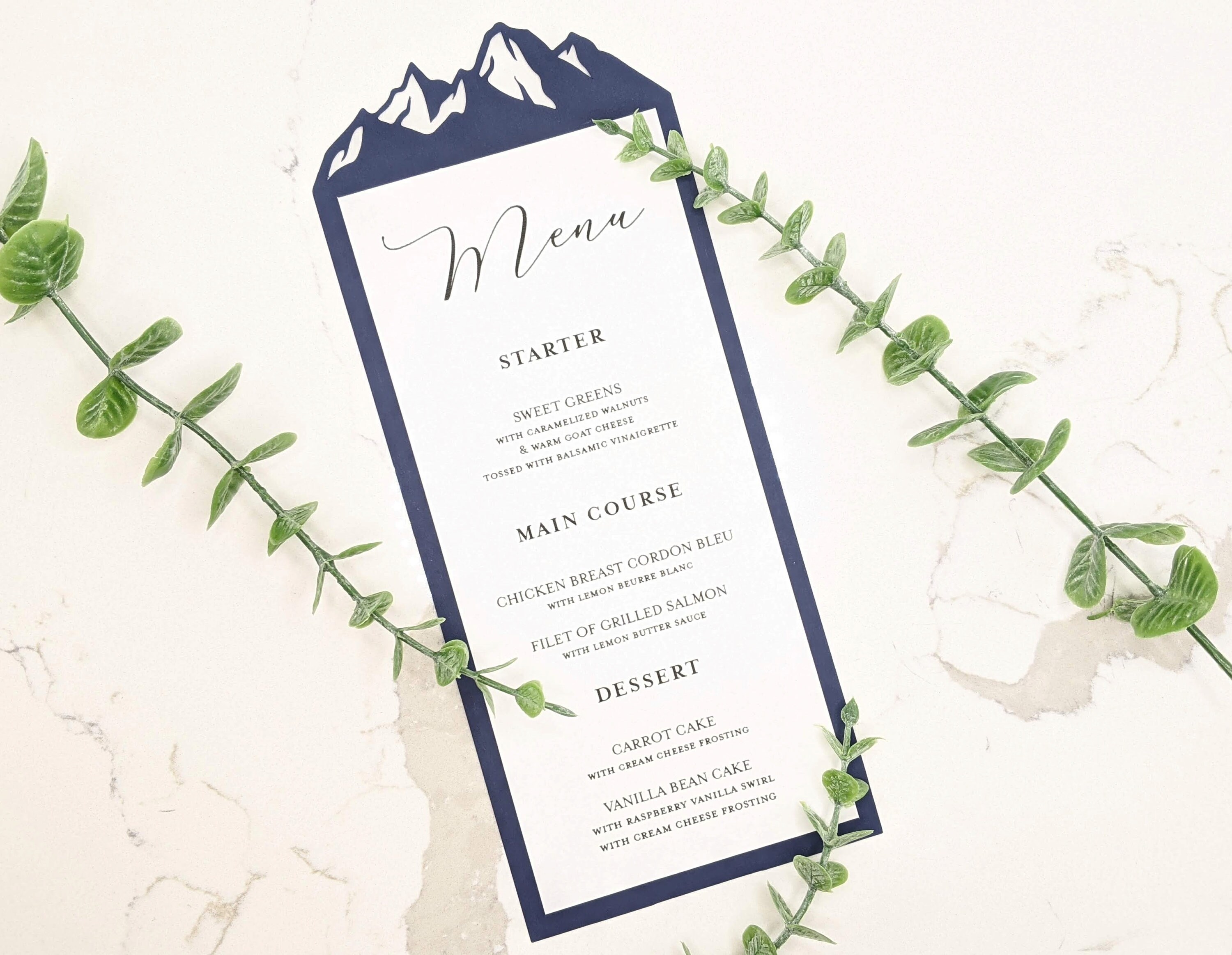 DIY Montana Mountains Wedding 4x9 Menu Digital Template, A4 Paper Size ...