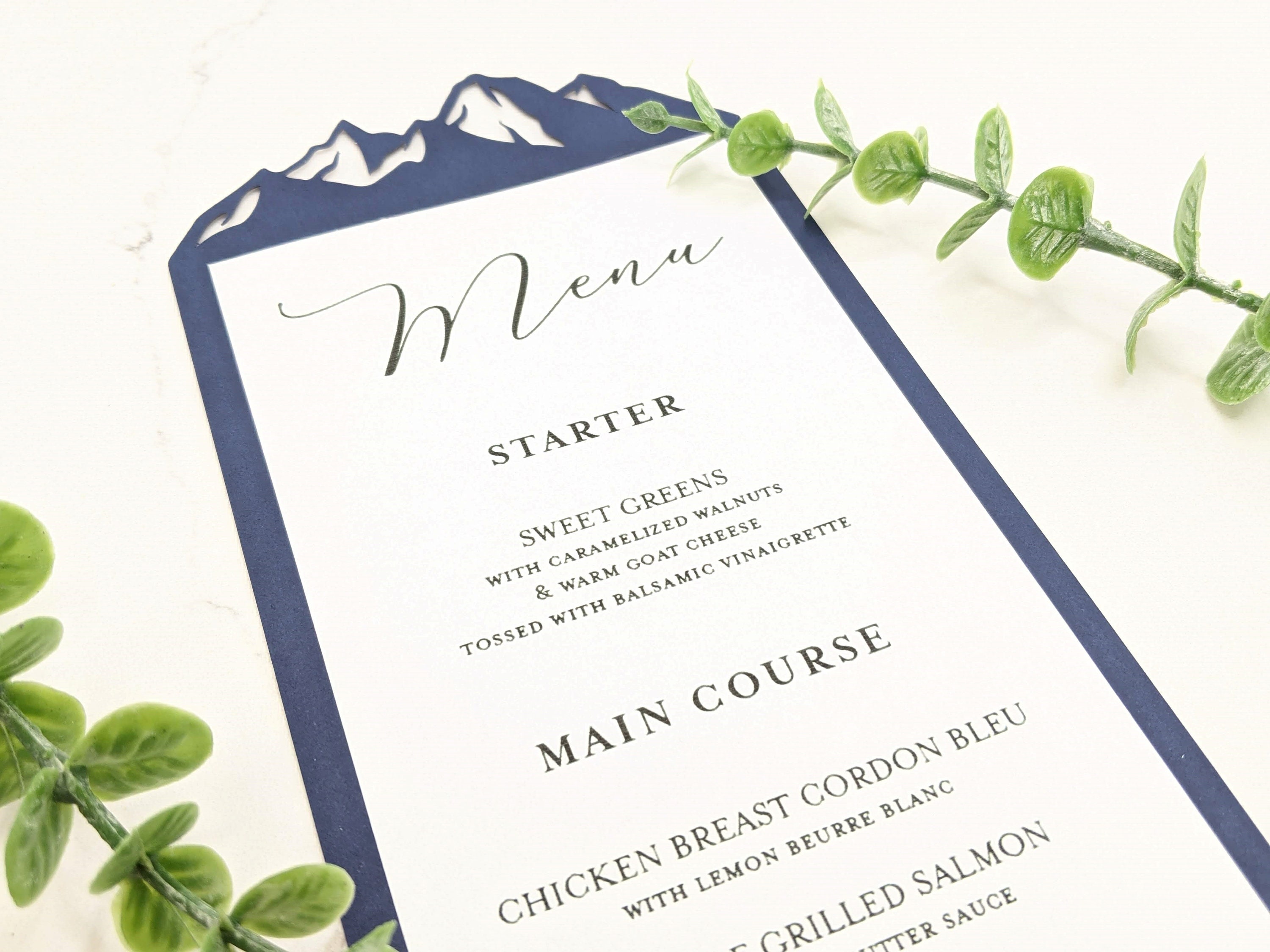 DIY Montana Mountains Wedding 4x9 Menu Digital Template, A4 Paper Size ...