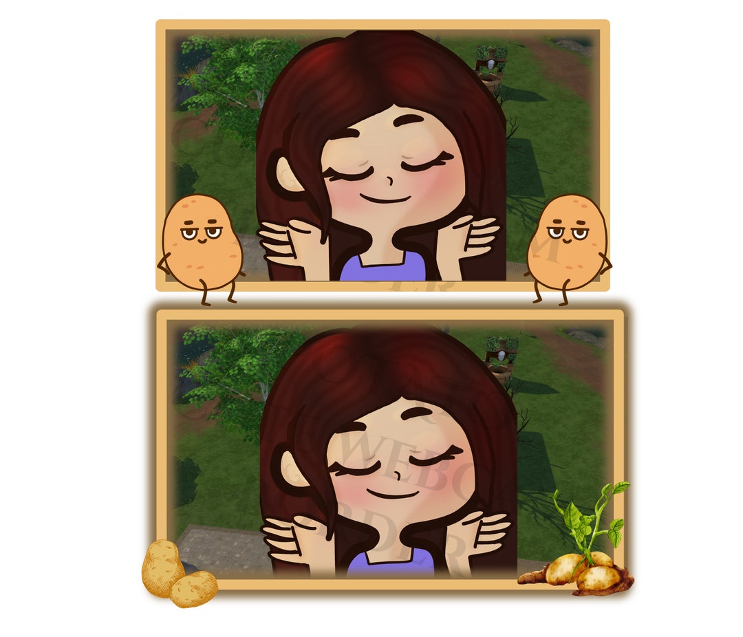 Streamer Webcam Border Twitch Streamer Cam Overlay Potato Cute Funny ...