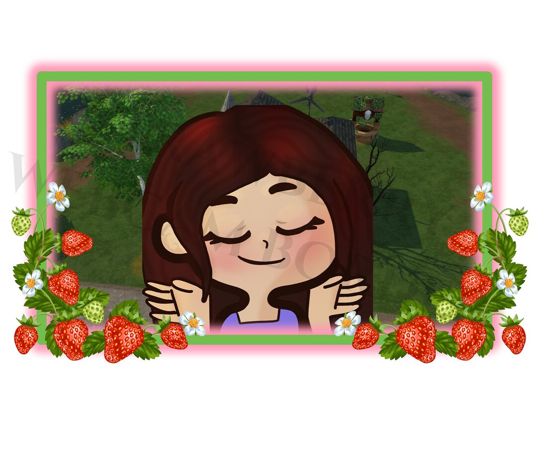 Streamer Webcam Border Strawberry Cute Kawaii Streamer Twitch Assets ...