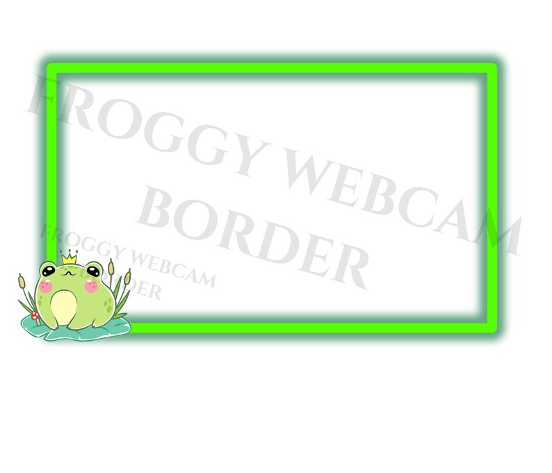Twitch Frog Webcam Border for Streamers Camera Overlay Frogs Cute Neon ...