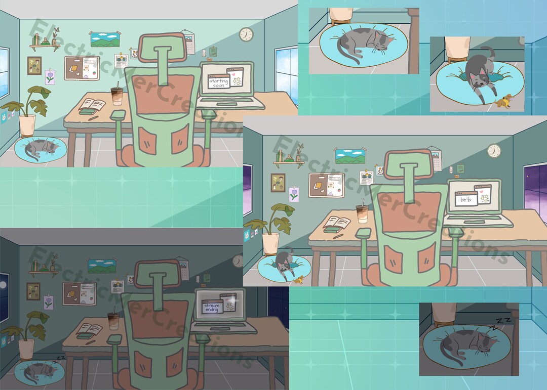 Twitch Streamer Animated Cute Aesthetic Scenes Overlays for Streamers ...