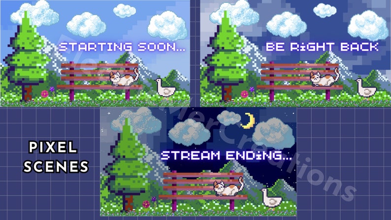 Twitch Stream Pack Pixel Park Stream Starting Soon, BRB, Ending ...