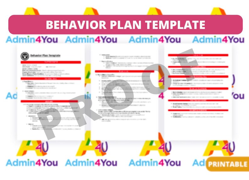 Behavior Plan Template - Etsy Australia