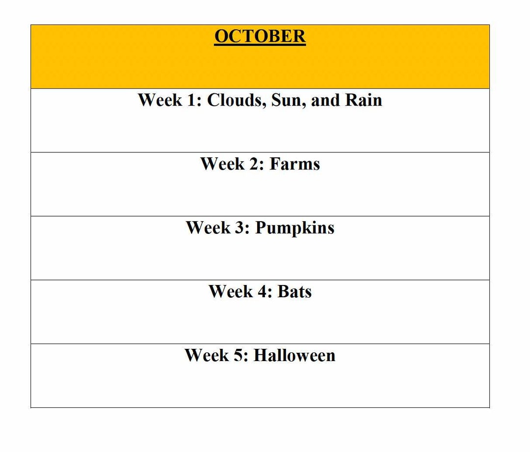 October Toddler Lesson Plans - Etsy