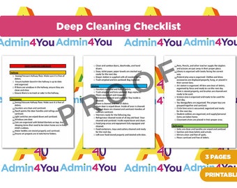 Deep Cleaning Checklist Template Spring Cleaning Checklist Cleaning ...