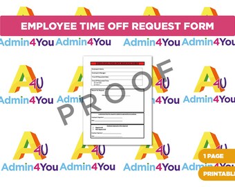 Employee Time-off Request Form Template word, Editable, Printable - Etsy