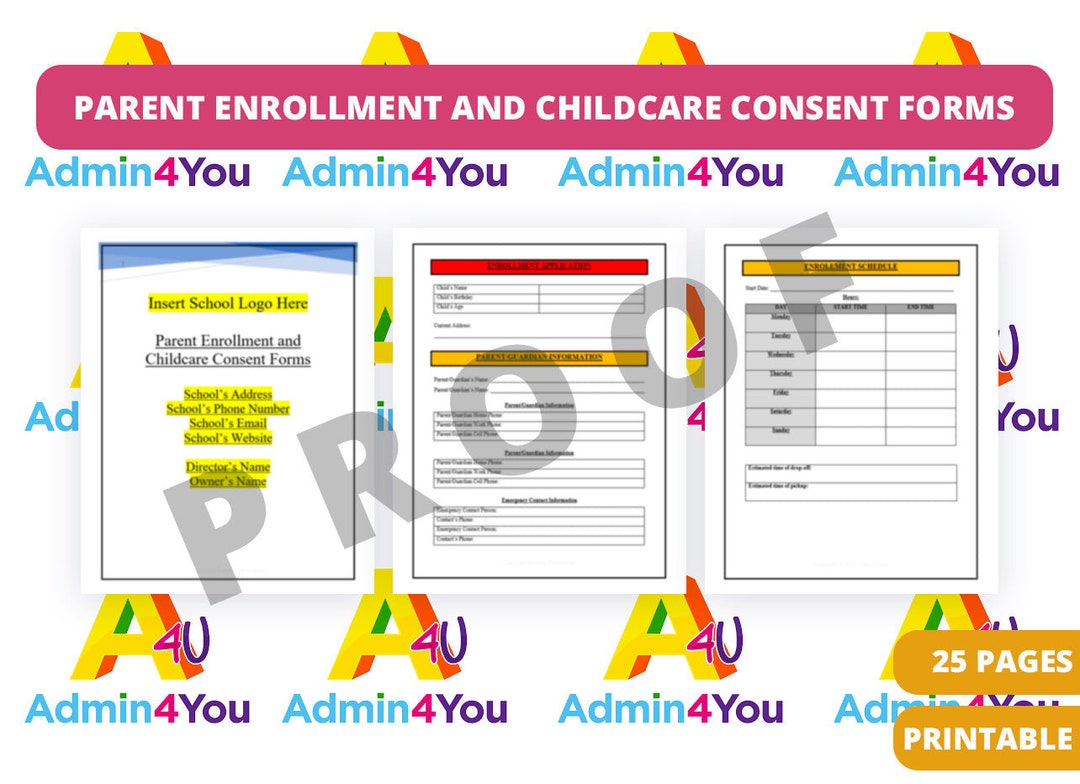 Parent Enrollment, Consent, and Student File Documents - Etsy