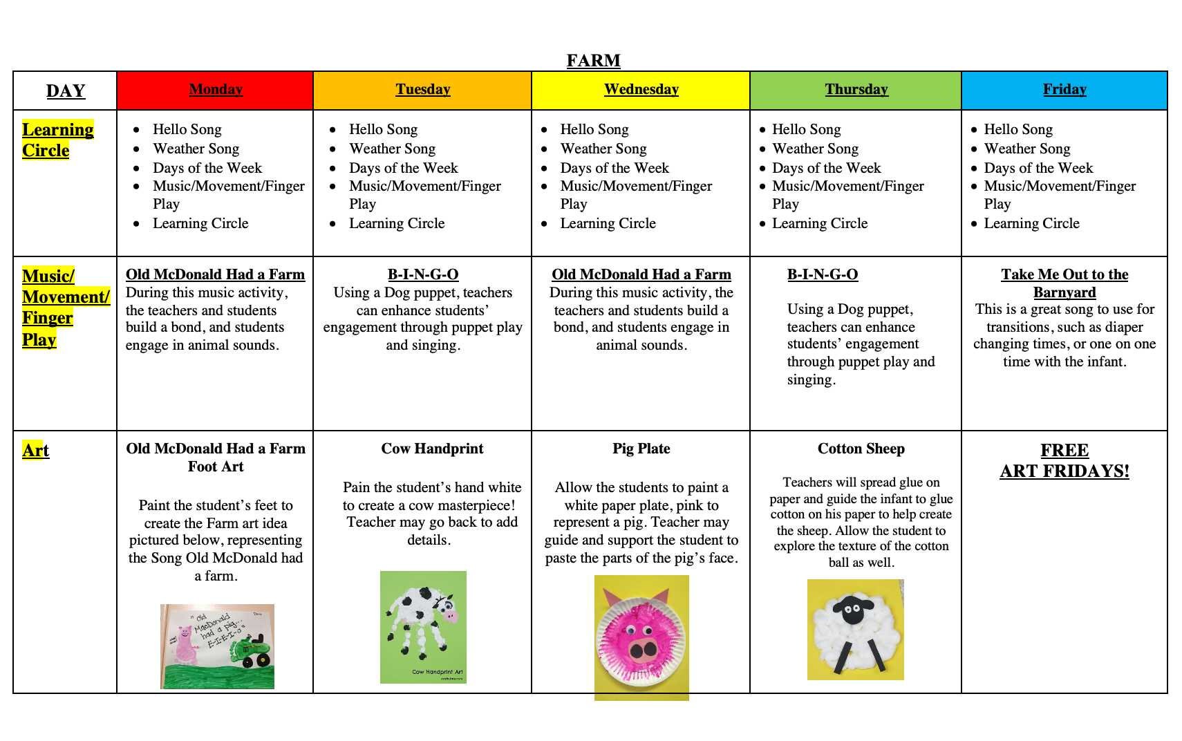 October Infant Lesson Plans - Etsy