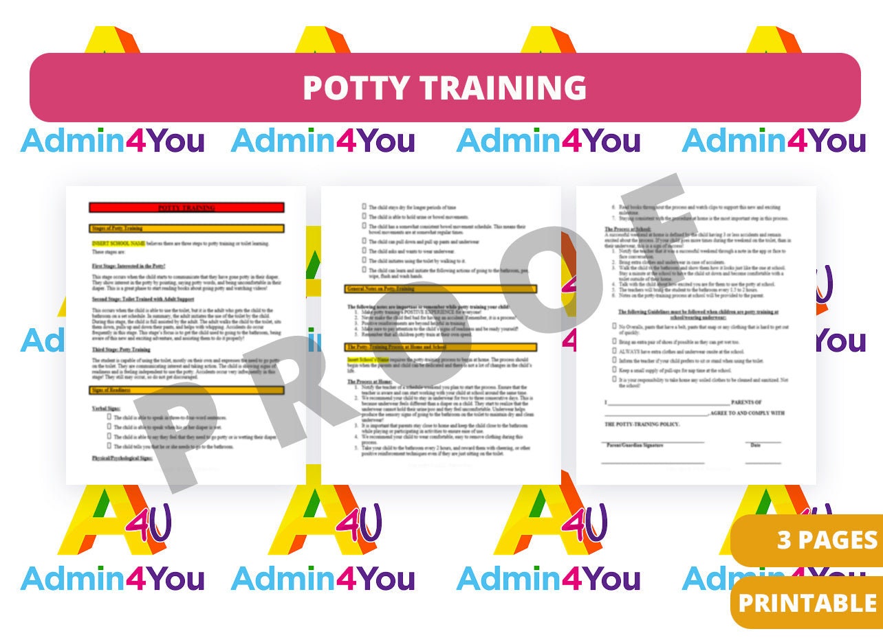 Potty Training Policy - Etsy