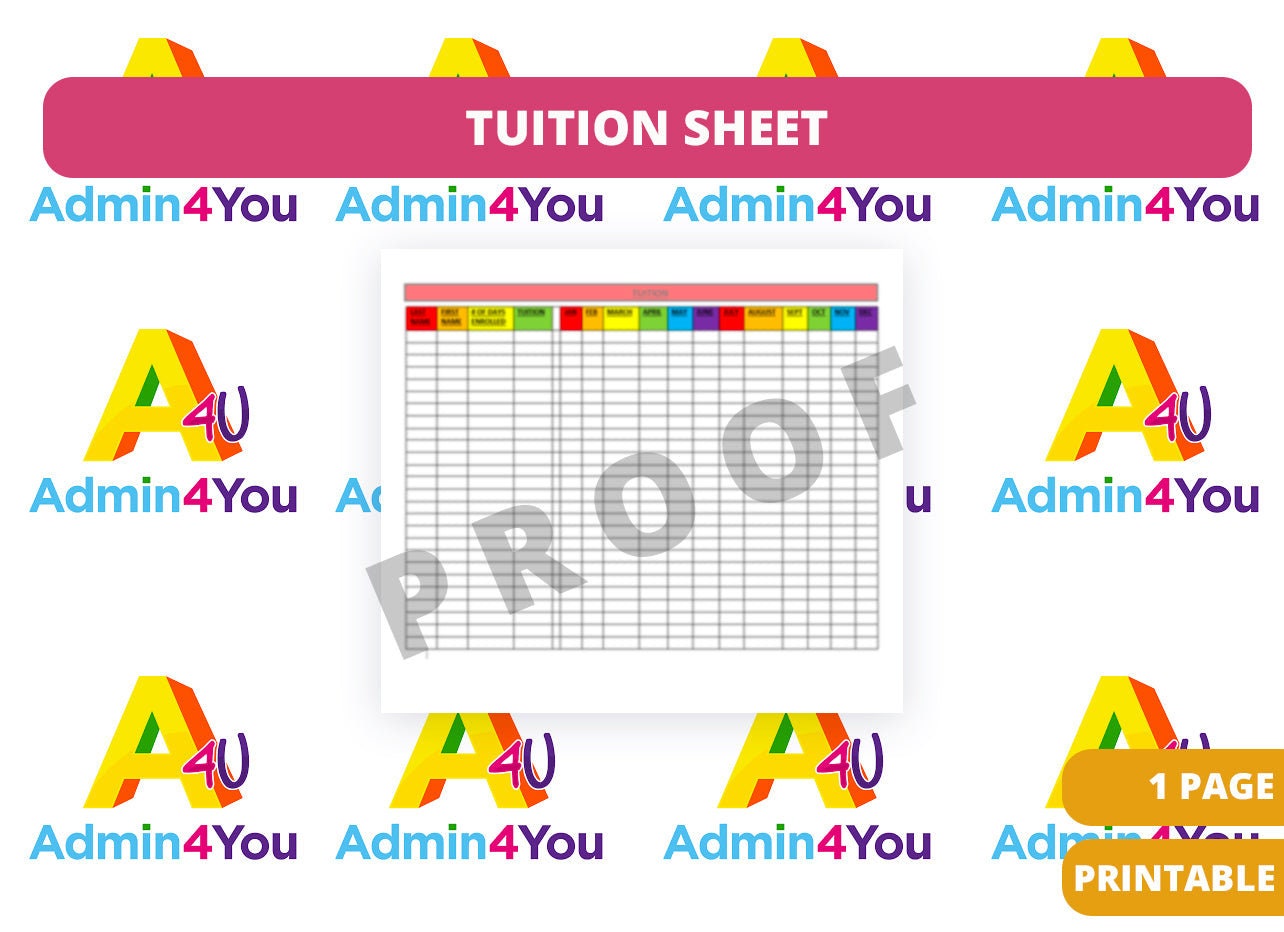 Tuition Excel Tracking Sheet - Etsy