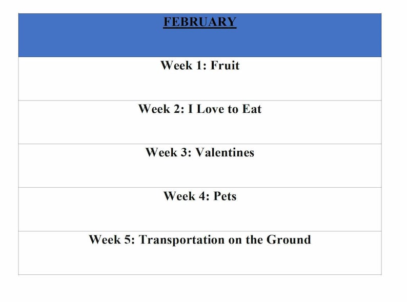 February Infant Lesson Plans - Etsy