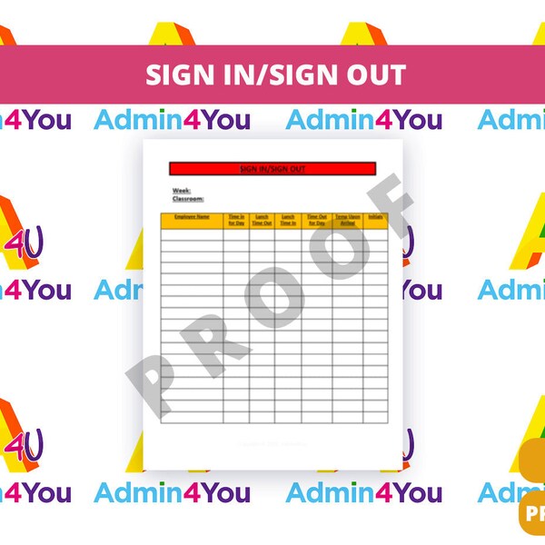 In and Out Employee Sign Template - Etsy