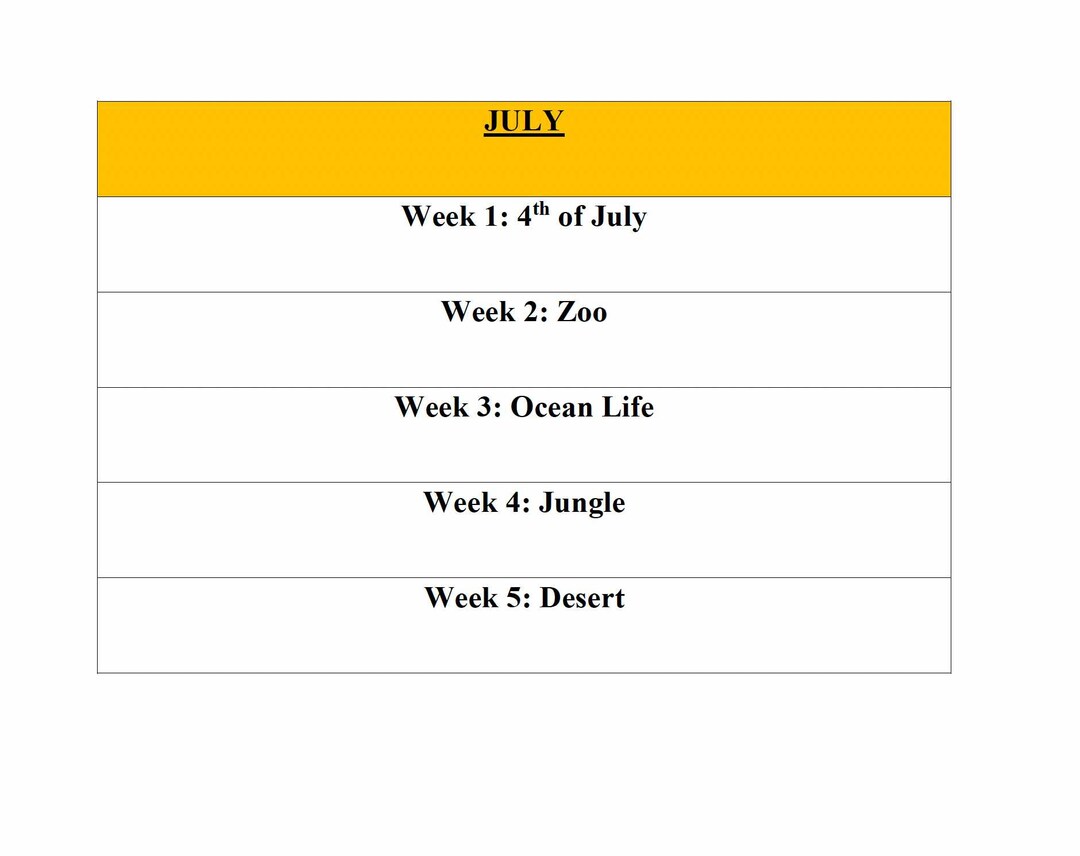 July Infant Lesson Plans - Etsy