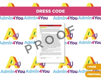 Dress Code Policy Dress Code Policy Form Employee Dress Code Policy ...