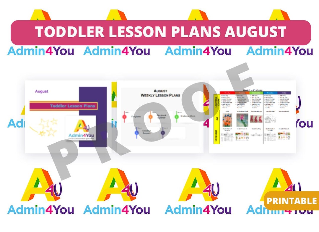August Toddler Lesson Plans - Etsy