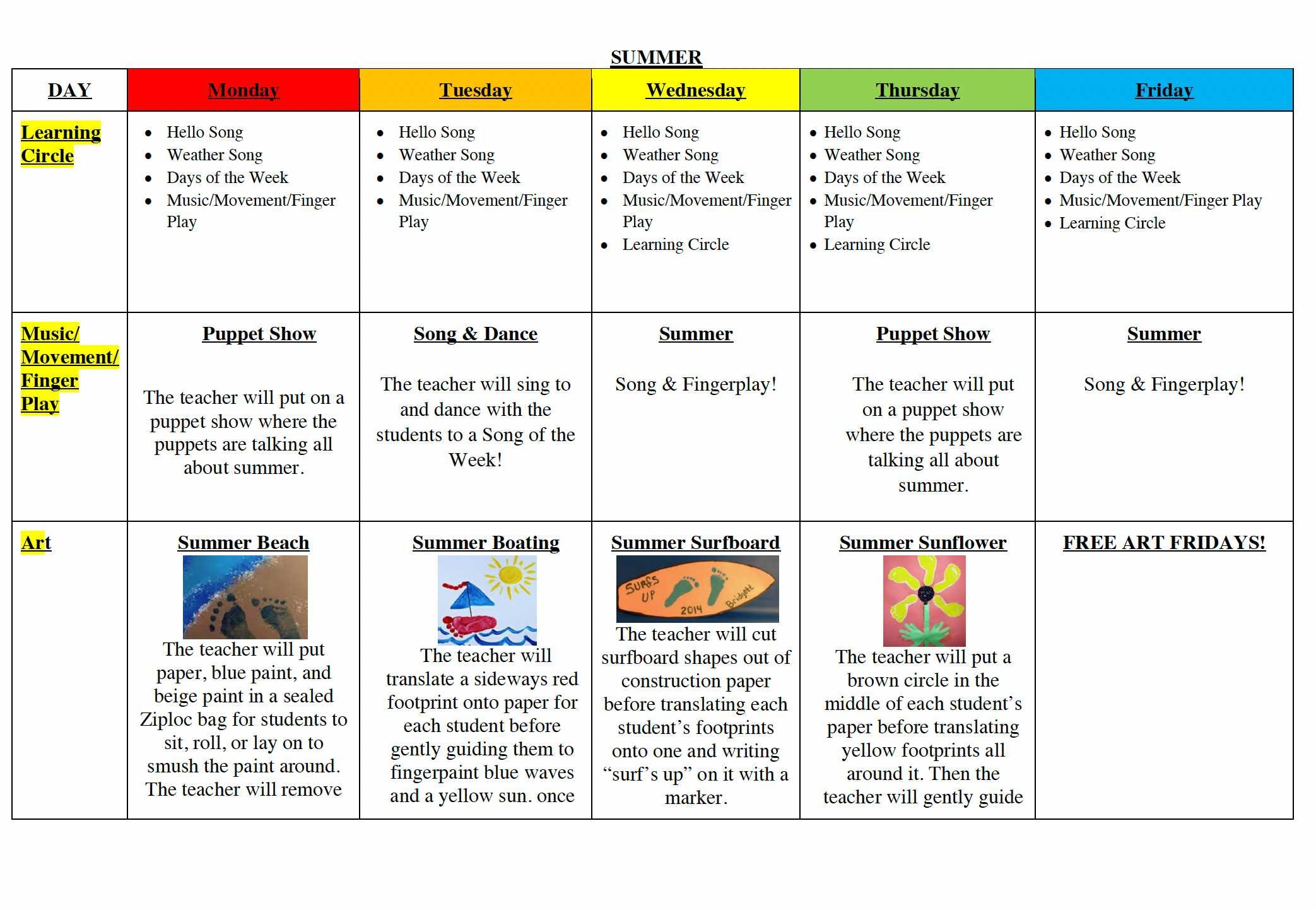 June Infant Lesson Plans - Etsy