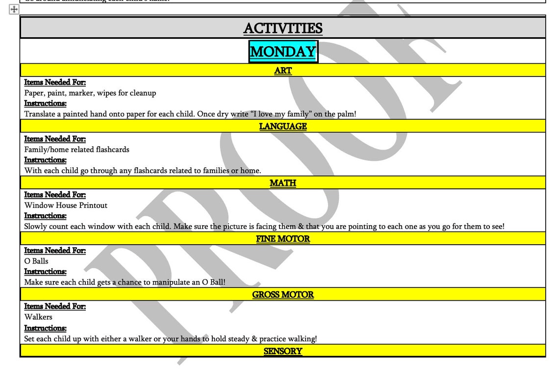 Infant and Toddler Lesson Plan Bundle - Etsy