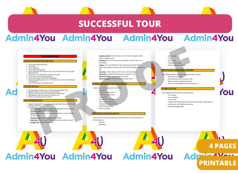 Successful Tour Outline Checklist and Tour Confirmation Form - Etsy