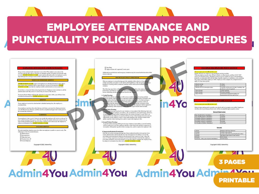 Employee Attendance And Punctuality Award disciplinary Point Etsy