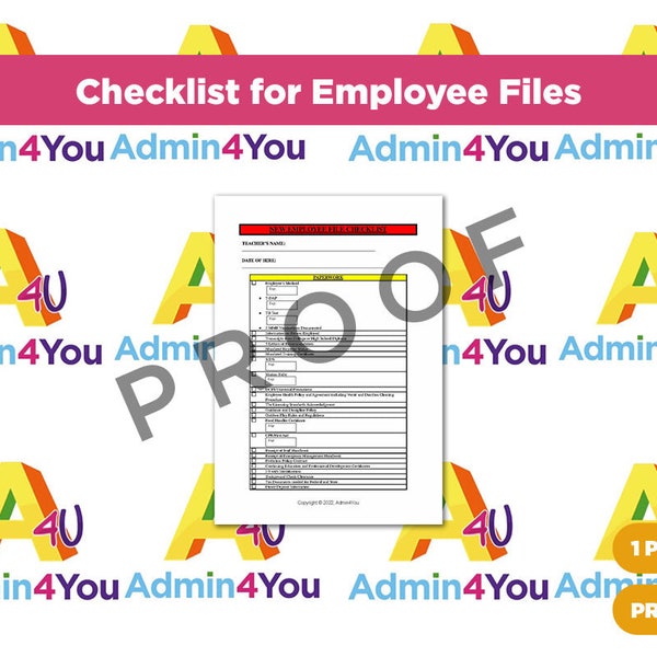 Checklist for Employee Files - Etsy