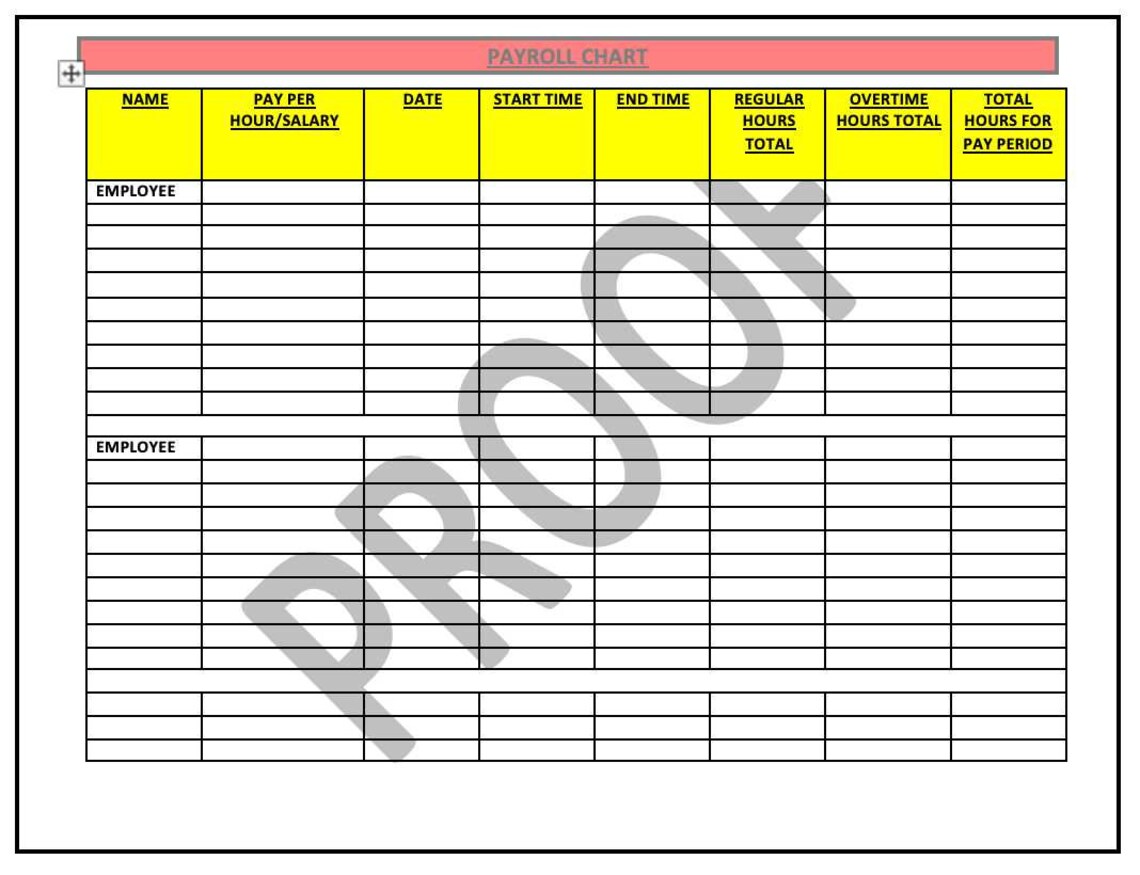 Payroll Chart for Employees | Etsy