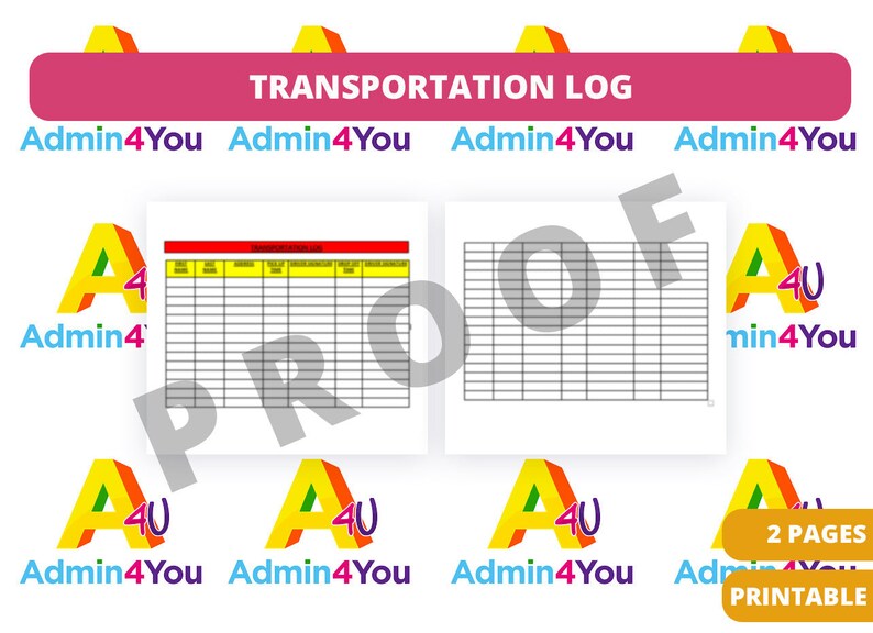 Transportation Log - Etsy