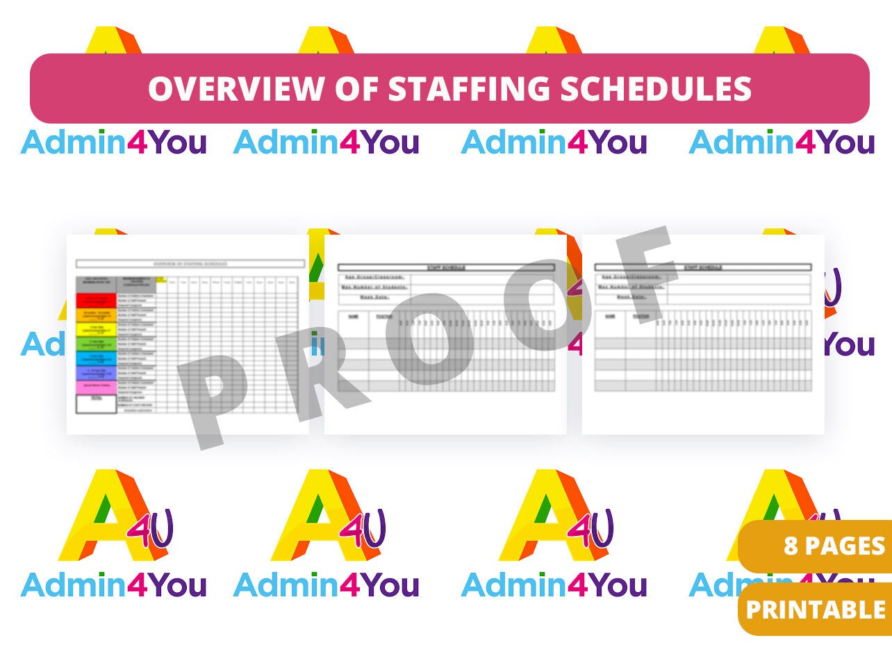 Staffing Schedule Template (simple) - Etsy