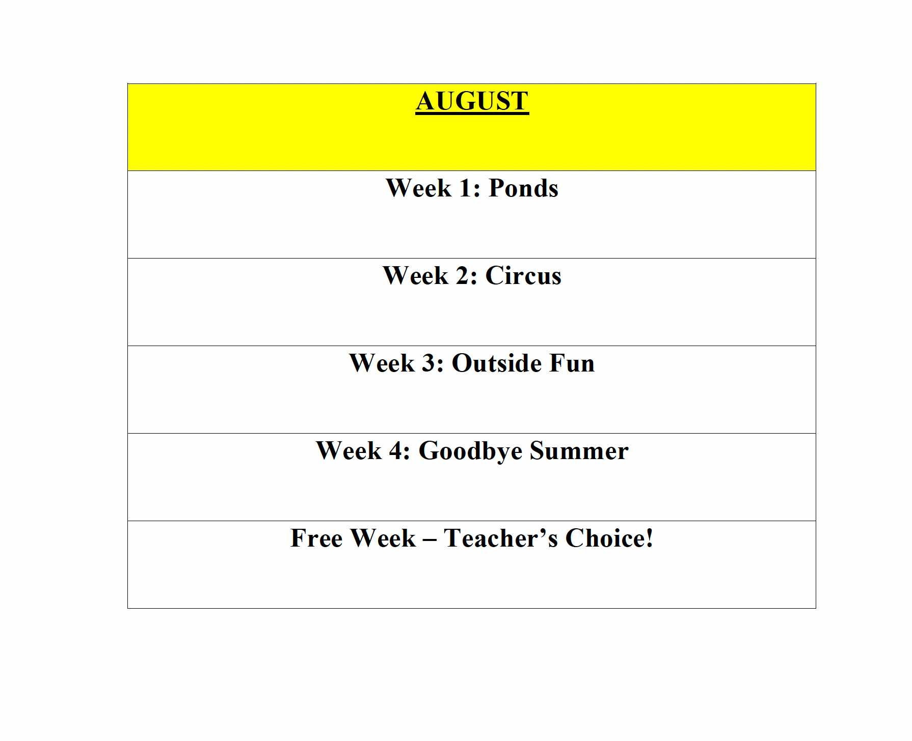 August Infant Lesson Plans - Etsy