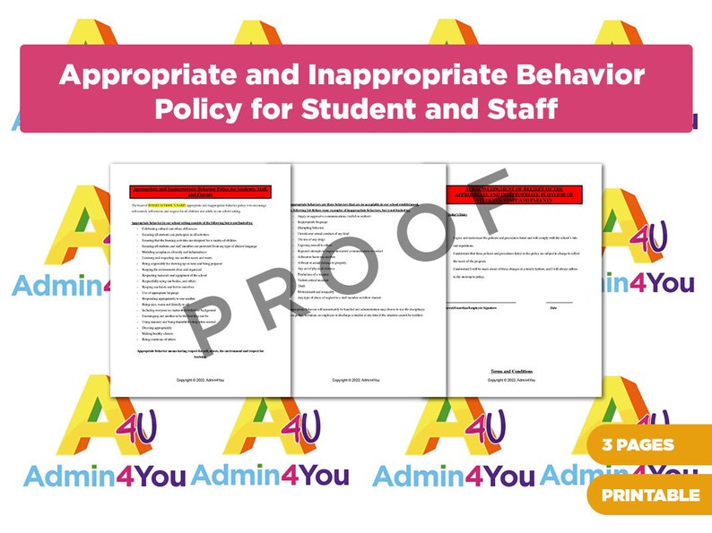 Appropriate and Inappropriate Behavior Policy for Student's, Staff and ...