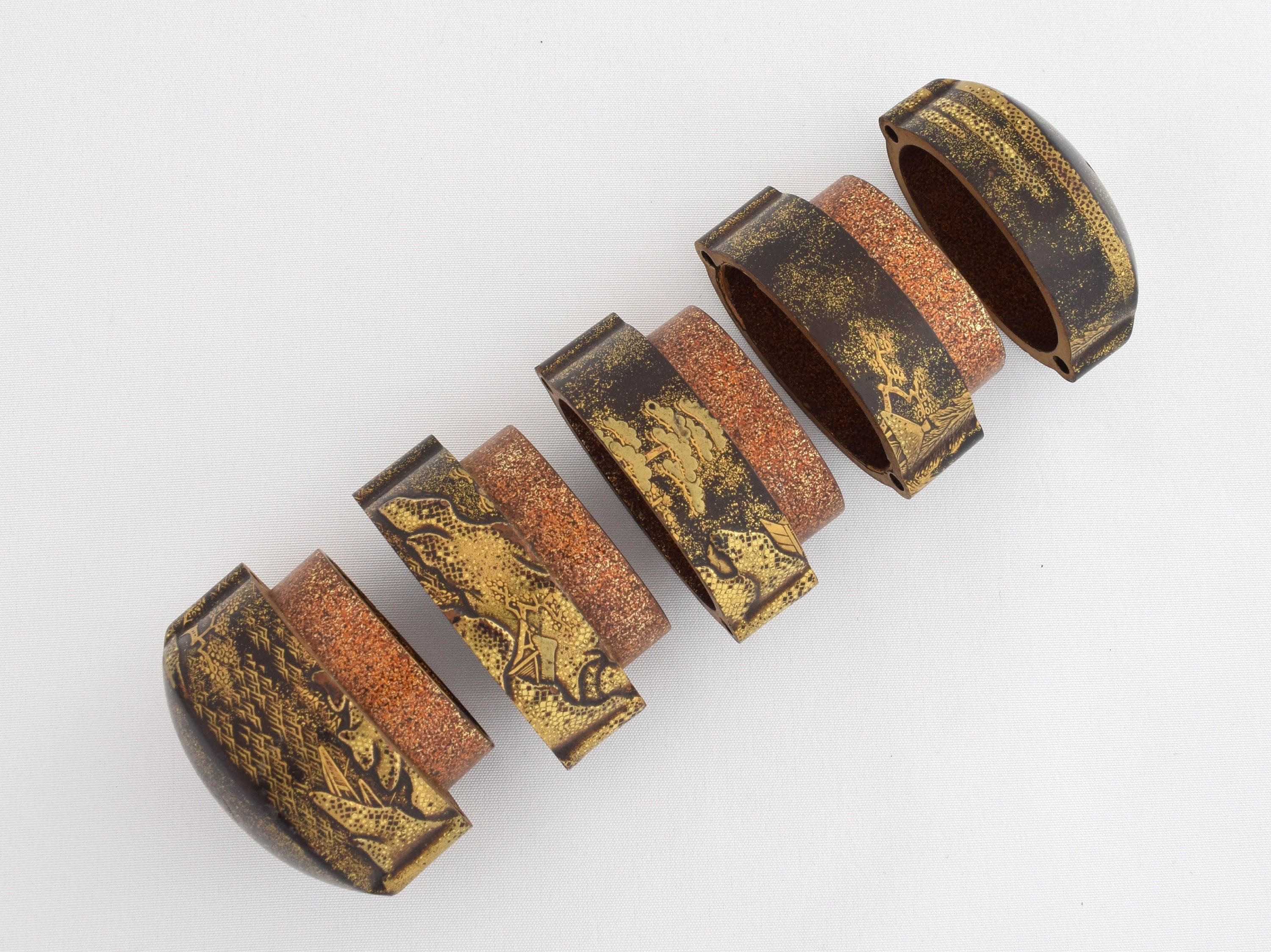 Old JAPANESE Four-case Inro - LACQUER Decorated With Landscape Scenes ...