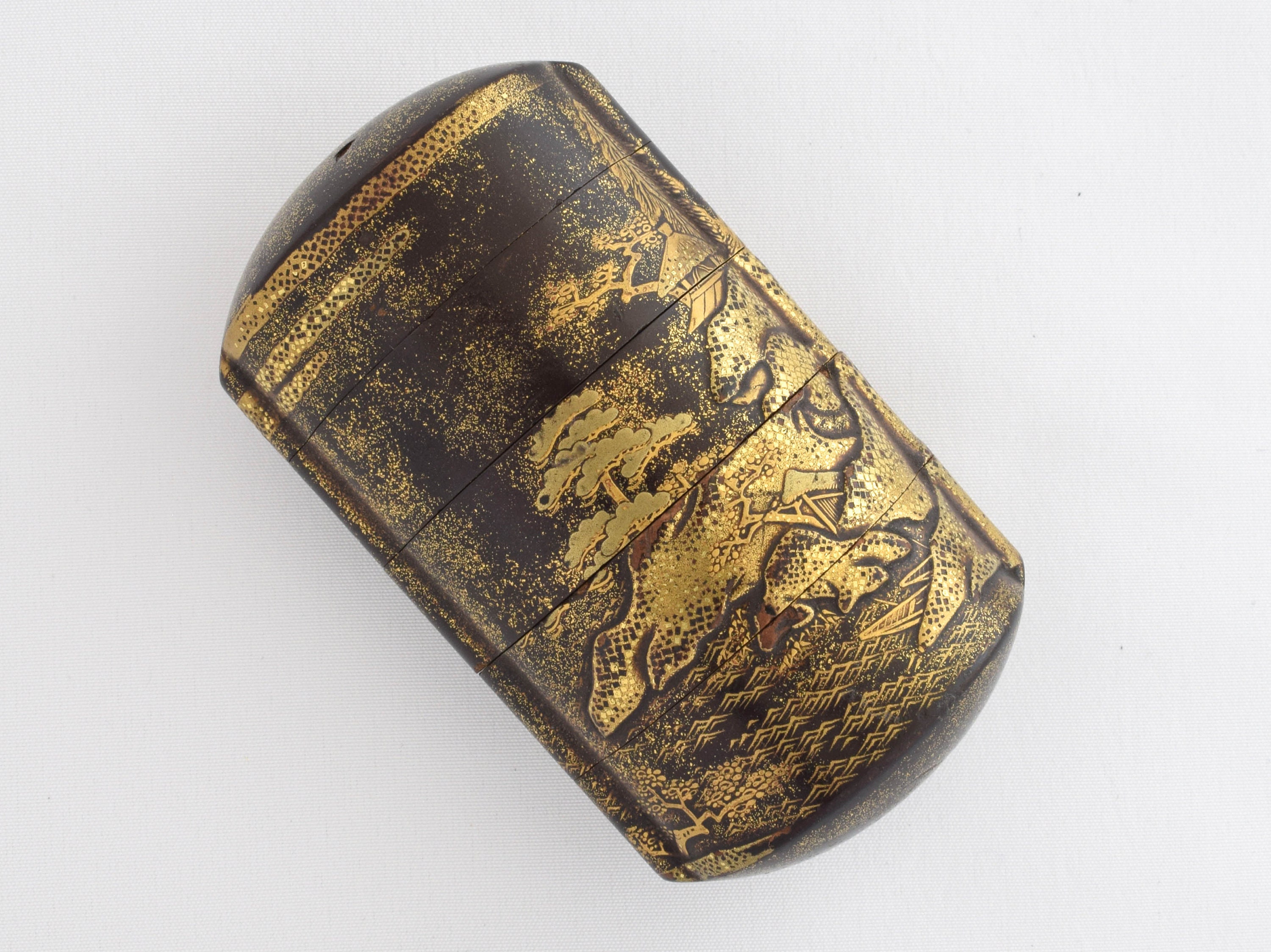 Old JAPANESE Four-case Inro - LACQUER Decorated With Landscape Scenes ...