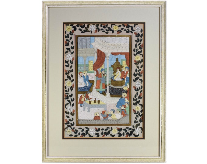 Rare Big Size Handmade Mughal Miniature Artwork Showing Prince Shah ...