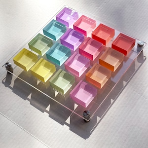 3D Cube Wall Art: Pastel Acrylic Blocks on Panel - Etsy