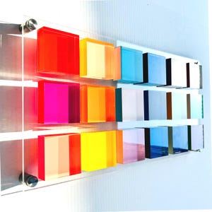 Large Acrylic Panel With Colorful Clear Blocks | Choose Size and Color ...