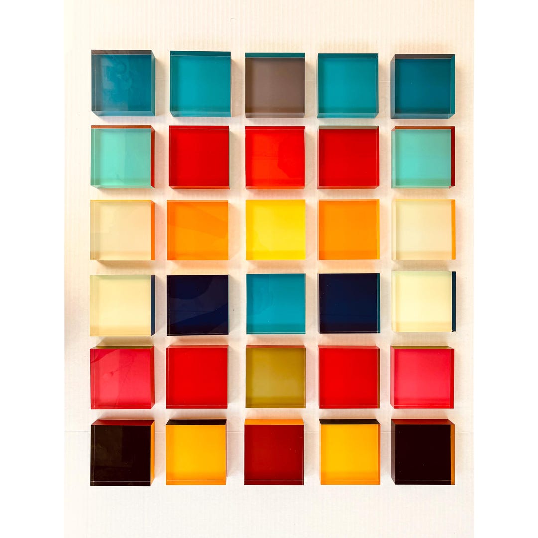 Acrylic Block Wall Sculpture: 3D Geometric Pop Art Installation - Etsy