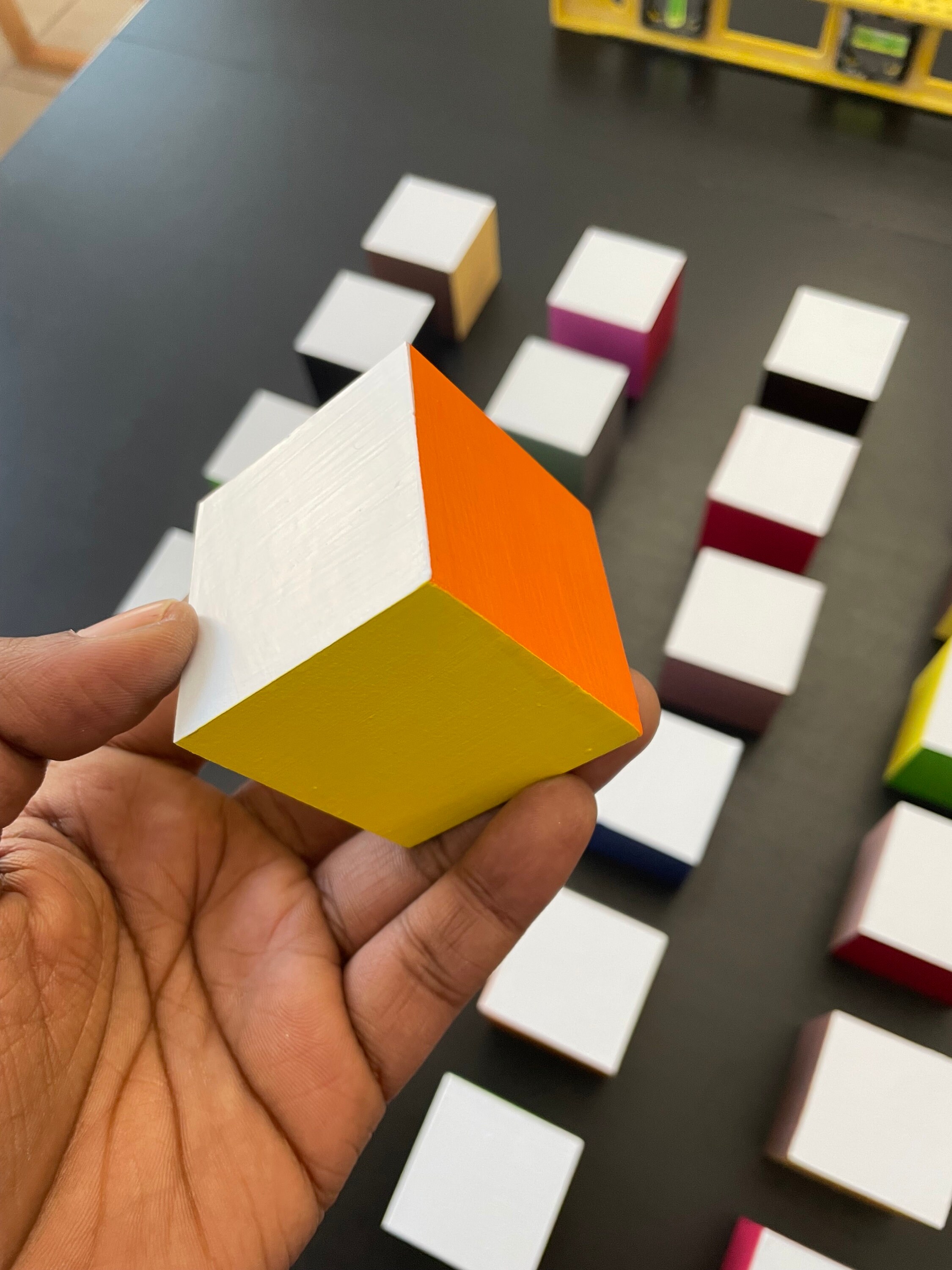 3d Wall Art.colored Blocks.painted Cube Art.wooden Wall - Etsy