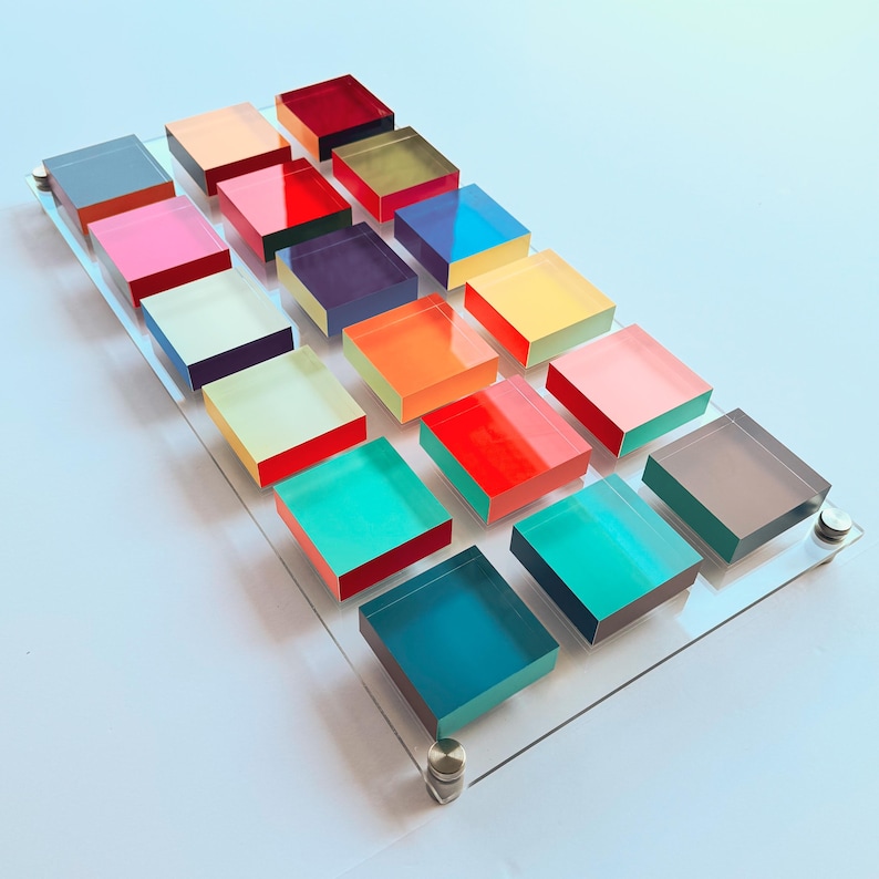 3D Acrylic Block Wall Art: Modern Colorful Sculpture - Etsy