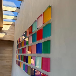 Hand Crafted Clear Block for Wall Decor, Colored on 3 Sides | One Block ...
