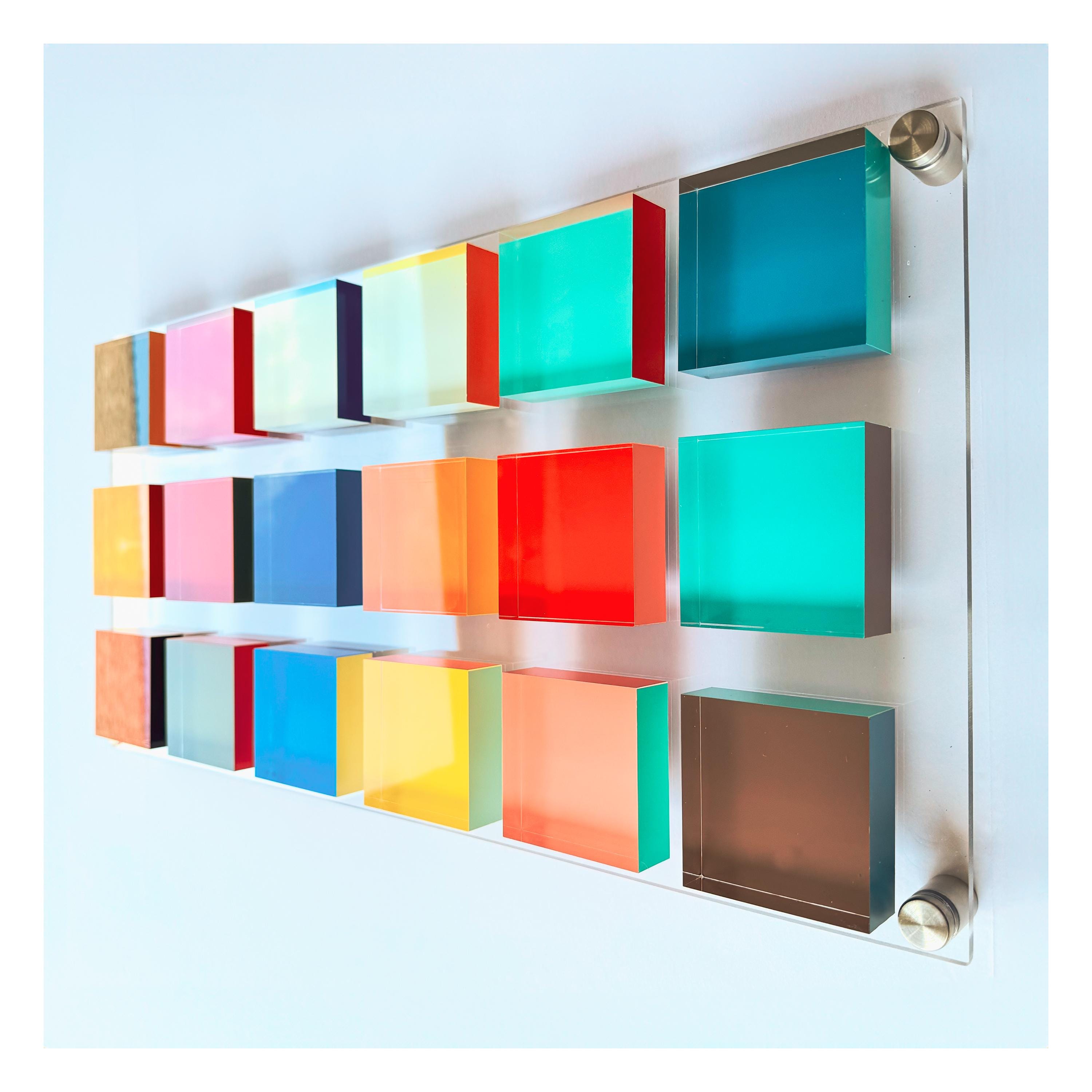 3D Acrylic Block Wall Art: Modern Colorful Sculpture - Etsy