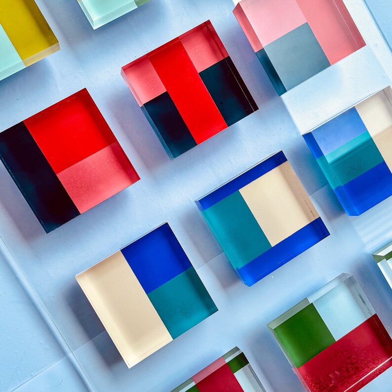 Airbrushed Acrylic Block Wall Art: 3D Plexiglass Cube Panel ...