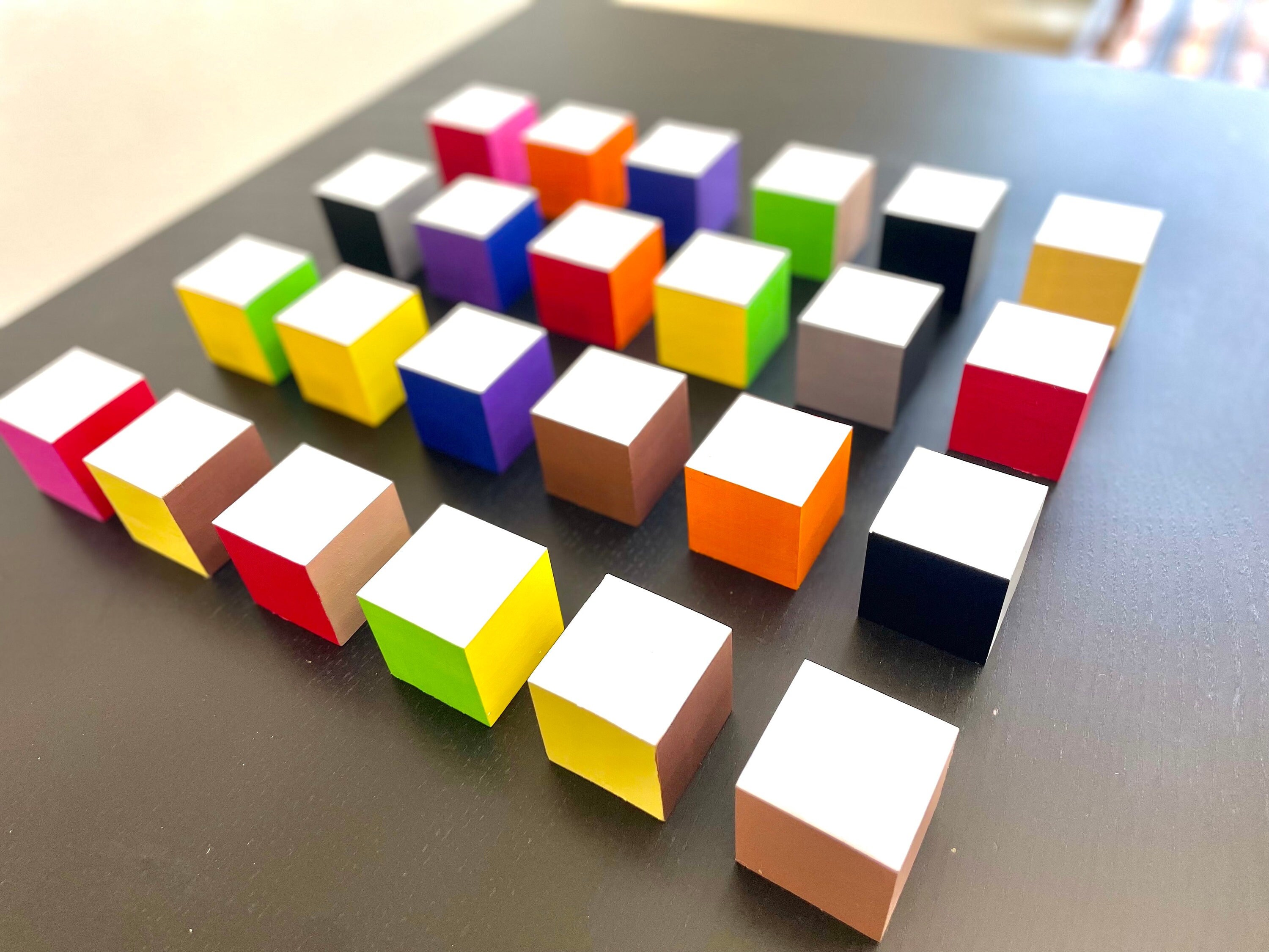 3d Wall Art. Packs of 100 Colorful Wooden Blocks. Geometric Art. Resin ...